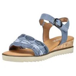 Keilsandalette Gabor COMFORT "Gabor Comfort Sandalen Leder", Damen, Gr. 43, heaven, Leder, Schuhe