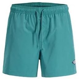 Jack & Jones Badeshorts JACK & JONES "Badeshorts JPSTMAUI TROPIC SOLID SWIM SHORTS REG SN 1er Pack", Herren, Gr. M, N-Gr, blau (blau, gr&uuml;n), Obermaterial: 100% Polyester PES., Badehosen Badeshorts