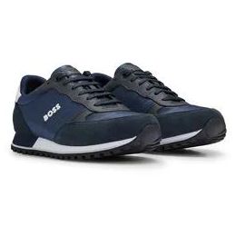 Sneaker BOSS "Sneaker Parkour-L Runn ny", Herren, Gr. 44, blau (dunkelblau), Obermaterial: 100% Polyester PES. Futter: 100% Polyester PES. 100% Synthetik synthetic., Schuhe Sneaker
