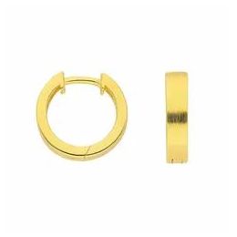 Adelia&acute;s Paar Creolen ADELIA ́S "13,8 mm ⌀ Creolen Ohrringe 925 Silber vergoldet &ndash; Goldohrringe", gold, Ohrringe, Damen, Damen, Silber 925 (Sterlingsilber), Goldohrringe