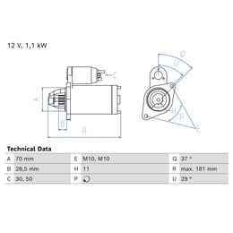 Bosch Starter 0986029170 f&uuml;r KIA