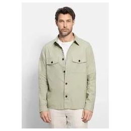 Langarmhemd OLYMP "OLYMP Casual, Overshirt, Kent", Herren, Gr. XL, Normaler Arm, oliv, 55% Leinen, 45% Baumwolle, Hemden