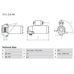 Bosch Starter 0986027230 f&uuml;r Ford MITSUBISHI