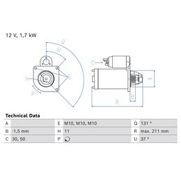 Bosch Starter 0986026710 f&uuml;r Volvo