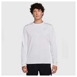 Laufshirt Nike "M NK DF UV MILER LS TOP", Damen, Gr. XL, wei&szlig;, reflec, Obermaterial: 100% Polyester, normal, Rundhals, Shirts Laufshirt, f&uuml;r Erwachsene, Kurzarm, atmungsaktiv, schnell trocknend