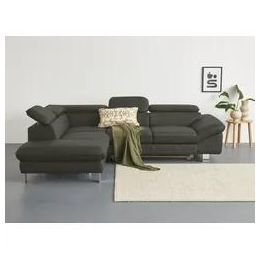 Ecksofa COTTA "Driver L-Form", hunter, B:268cm H:73cm T:214cm, Kunstleder SOFTLUX;LEDER BEEFY (ein abgedecktes Spalt-Rindsleder) im Sitz und R&uuml;cken (Korpus in Kunstleder);Luxus-Kunstleder;Leder Pampas (echtes Rindsleder) im Sitz und R&uuml;cken (R&uuml;ckseite mit Spannstoff bezogen), Sofas, Ecksofa, mit Kopfteilverstellung, wahlweise mit Bettfunktion & Bettkasten