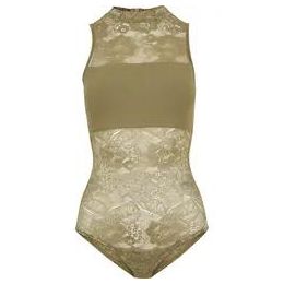 Body Urban Classics "Urban Classics Damen Ladies Laces Body", Damen, Gr. 5XL, US-Gr&ouml;&szlig;en, khaki, 91% Polyamid, 9% Elasthan, Bodys Body