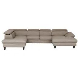 Wohnlandschaft Home Affaire "Pilot U-Form", sand, B:331cm T:108cm, Sofas, Wohnlandschaft, mit Kopfteilverstellung, wahlweise mit Bettfunktion & Bettkasten