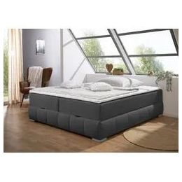 Boxbett OTTO HOME "Wehma ohne Kopfteil inkl. Bettkasten, auch in &Uuml;berl&auml;nge erh&auml;ltlich", anthrazit, Komplettbetten, Struktur, Liegefl&auml;che B/L: 180cm x 220cm, Gewicht bis: 120 kg H4, 7-Zonen-Tonnentaschen-Federkernmatratze, in H2, H3 & H4 w&auml;hlbar, inklusive Topper, B:184cm L:224cm