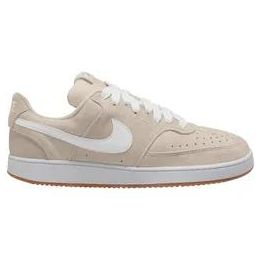 Sneaker Nike SPORTSWEAR "COURT VISION LO FL", Herren, Gr. 43, lt orewood brn, wei&szlig;, gum med braun, Leder, Schuhe Sneaker, inspiriert vom Design des Nike Air Force
