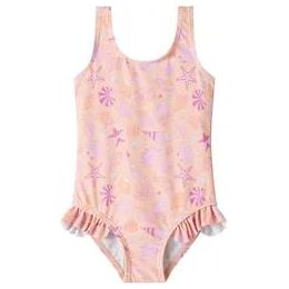 Badeanzug name it "NMFZENIA SWIMSUIT", M&auml;dchen, Gr. 98/104, N-Gr, peach fuzz, Jersey, Elasthan, Polyester, bedruckt, Badeanz&uuml;ge Badeanzug