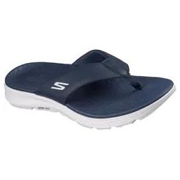 Zehentrenner Skechers "GO CONSISTENT SANDAL 2.0 CANTON", Herren, Gr. 46, navy, wei&szlig;, Synthetik, kontrastfarbene Details, Schuhe Zehentrenner, Badeschuh, Sommerschuh, Flat mit Goga Mat Fu&szlig;bett