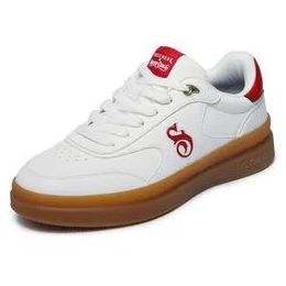 Sneaker Skechers "COURTSIDE-CALI DUDEZ", Herren, Gr. 42, wei&szlig;, rot, Lederimitat, kontrastfarbene Details, Schuhe Sneaker, Snoop Dogg Schn&uuml;rschuh mit Kontrastbes&auml;tzen