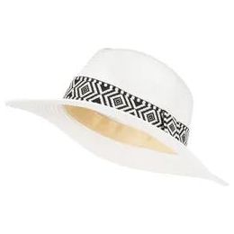 Sonnenhut styleBREAKER "Panama Strohhut Hutband Azteken Muster", Damen, wei&szlig;, Obermaterial: 100% Papierstroh PAS., Modisch, H&uuml;te