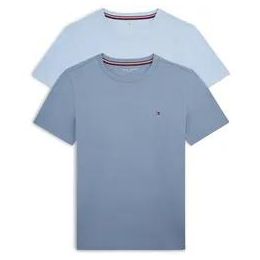 T-Shirt "2 PK SS TEE mit Stickerei und Rundhals im 2er-Pack", Jungen, Gr. 164/170, sweet blau, brisk blau, Jersey, Obermaterial: 100% Baumwolle, Tommy Hilfiger UNDERWEAR, normal h&uuml;ftbedeckend, Rundhals, eingesetzt abgesteppt, Shirts T-Shirt, unifarben, casual, regular fit, Baumwolle, Rundhals