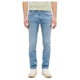 Slim-fit-Jeans Mustang "Herren Style Vegas Slim", Damen, Gr. 34, L&auml;nge 30, 413 mittelblau, Denim/Jeans, 93% Baumwolle, 5% Polyester, 2% Elasthan, unifarben, slim fit, Jeans Slim-fit-Jeans