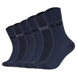 Kurzsocken Mustang "Socken Casual Organic Cotton Socks 6-Pack 6er Pack", Herren, Gr. 39-42, blau (jeans mix), Obermaterial: 55% Baumwolle CO. 41% Polyester PES. 2% Polyamid PA. 2% Elasthan EL., Socken