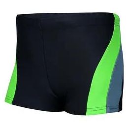 Badehose AQUARTI "Badehose Jungen Kinder Badehose Seitliche Paspel", Kinder, Gr. 122, N-Gr, gr&uuml;n (schwarz, grau, gr&uuml;n), Obermaterial: 80% Polyamid PA. 20% Elasthan EL., Badehosen Badehose