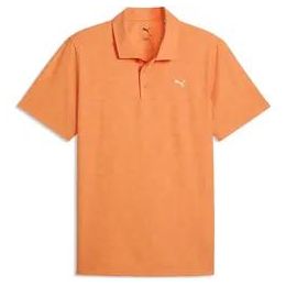 Poloshirt Puma "MATTR Deco Jacquard Golfpolo Herren", Herren, Gr. S, melon glow orange, Obermaterial: 13% Elasthan, 87% Polyester, regular fit, Shirts