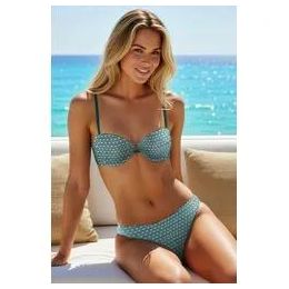 B&uuml;gel-Bikini-Top Copenhagen Studios "Gianna", Damen, Gr. 44, Cup D, petrol, Obermaterial: 92% Polyester, 8% Elasthan. Futter: 92% Polyester, 8% Elasthan, bedruckt, Bikini-Oberteile, aus hochwertiger Glanzware