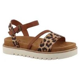 Sandale Mustang SHOES "Malina", Damen, Gr. 37, sand, leo, Lederimitat, Textil, Schuhe Sandale, Plateausandalette, Sommerschuh, Urlaubsschuh in Leo-Optik