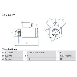 Bosch Starter 0986018900 f&uuml;r LANCIA ALFA ROMEO FIAT SUZUKI PININFARINA