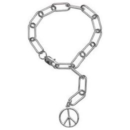 Armband Urban Classics "Urban Classics Unisex Y Chain Peace Pendant Bracelet" Gr. L, silber, Armb&auml;nder, Damen, L/XL, Eisen, Armband
