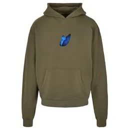 Sweatshirt "Upscale by Mister Tee Unisex Le Papillon Heavy Oversize Hoody", Herren, Gr. S, olive, 100% Baumwolle, UPSCALE BY MISTER TEE, bedruckt, Sweatshirts Sweatshirt