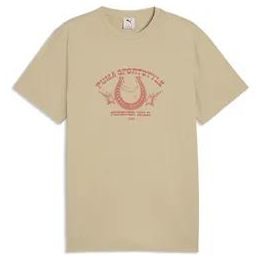 T-Shirt Puma "Graphic Retro Washed T-Shirt Herren", Damen, Gr. L, pebble gray beige, Obermaterial: 100% Baumwolle. Rippe: 4% Elasthan, 96% Baumwolle, bedruckt, regular fit, Rundhals, Shirts T-Shirt