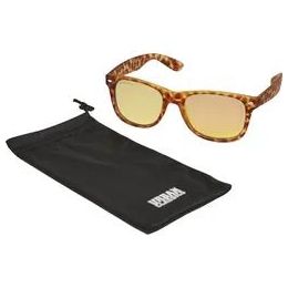 Sonnenbrille Urban Classics "Urban Classics Unisex Sunglasses Likoma Mirror UC", Damen, braun leo, orange, Sonnenbrillen Sonnenbrille