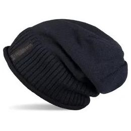 Strickm&uuml;tze styleBREAKER "Feinstrick Beanie mit Teddyfleece", Damen, blau (midnight, blau), 100% Viskose CV., Modisch, M&uuml;tzen Strickm&uuml;tze