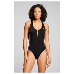 Badeanzug Puma "Puma SWIM WOMEN T7 SWIMSUIT", Gr. XS, N-Gr, schwarz, Obermaterial: 82% Polyester, 18% Elasthan, Badeanz&uuml;ge Badeanzug, mit tiefem Rundhalsausschnitt und Rei&szlig;verschluss