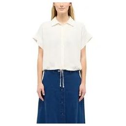 Kurzarmbluse Mustang "Damen Style Muce Short Sleeve", Damen, Gr. 40, wei&szlig; 2013, Twill, 70% Viskose, 30% Leinen, meliert, regular fit, Blusen