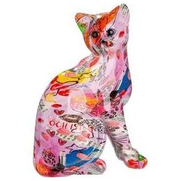 Skulptur Gilde "Figur Katze OOH LALA", mehrfarbig, B:21cm H:29cm T:16cm, Kunstharz, Dekofiguren