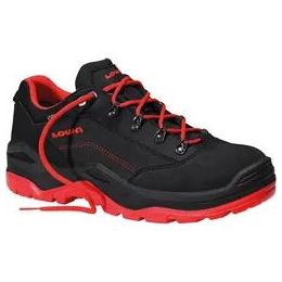 Sicherheitsschuh Lowa "RENEGADE Work GTX Low" Gr. 46, schwarz, rot, 46, Obermaterial: 100% Rindnubukleder CNU., Schuhe