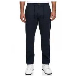 Leinenhose INDICODE "INClio", Herren, Gr. M, N-Gr, navy, Web, Obermaterial: 100% Baumwolle, unifarben, relaxed fit kn&ouml;chellang, Hosen