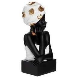 Skulptur Gilde "Figur Frau Jutei", schwarz, B:17,5cm H:34cm T:11,5cm, Kunstharz, Dekofiguren