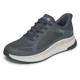 Slip-On Sneaker Skechers "BOBS SQUAD 4", Herren, Gr. 43, grau, Synthetik, Textil, Schuhe, Trainingsschuh, Sneaker, Schn&uuml;rschuh zum einfachen Schlupfen