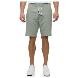 Leinenhose INDICODE "INLeoni Shorts", Herren, Gr. XXL, N-Gr, sea spray, Web, Obermaterial: 55% Leinen, 45% Baumwolle, unifarben, regular fit kn&ouml;chellang, Hosen