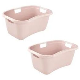 W&auml;schewanne keeeper "janne, 2er Set, Wanne mit Softgriffen, 65 x 45 x 28 cm, 50 l", nordic pink, B:45cm H:28cm T:65cm, Kunststoff, W&auml;schesammler, ergonomische Form, komfortable Softgriffe, H&uuml;ftst&uuml;tze