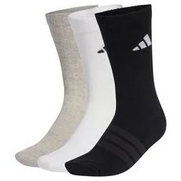 Kurzsocken Adidas ORIGINALS "Socken Cushioned Sportswear Crew Socks 3er Pack", Herren, Gr. 43-45, bunt (schwarz, grau, wei&szlig;), Obermaterial: 56% Baumwolle CO. 40% Polyester PES. 3% Elasthan EL. 1% Polyamid PA., Socken