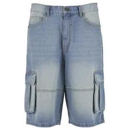 Shorts Urban Classics "Urban Classics Relaxed Denim Cargo Shorts", Herren, Gr. 42, Normalgr&ouml;&szlig;en, new light blau dirty washed, 100% Baumwolle, unifarben, relaxed fit, Hosen Shorts