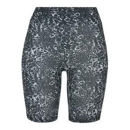 Radlerhose Urban Classics "Urban Classics Damen Ladies Tie Dye High Waist Cycle Shorts", Damen, Gr. S, US-Gr&ouml;&szlig;en, schwarz, wei&szlig;, 94% Polyester, 6% Elasthan, skinny fit, Hosen Radlerhose