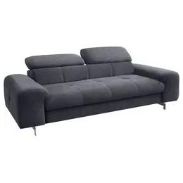 3-Sitzer COTTA "Chef", schwarz, B:232cm H:72cm T:105cm, Chenille (90% Polyester, 10% Polyamid);Struktur (100% Polyester), Sofas, mit Kopfteilverstellung