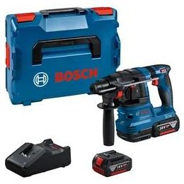 Akku-Bohrhammer Bosch PROFESSIONAL "&raquo;GBH 18V-22&laquo; mit SDS plus", blau, Bohrmaschinen, Inkl. 2x Akku 4,0 Ah und Schnellladeger&auml;t, in L-BOXX 136