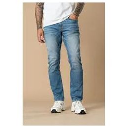 Straight-Jeans PETROL INDUSTRIES "Men Denim Straight", Herren, Gr. 34, L&auml;nge 34, light indigo, Denim/Jeans, Obermaterial: 99% Baumwolle, 1% Elasthan, straight fit lang, Jeans Straight-Jeans, Gerade Beinform, normale Leibh&ouml;he