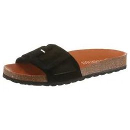 Pantolette VERBENAS "REIKO VELOUR", Herren, Gr. 38, schwarz, Veloursleder, unifarben, Basic, Schuhe Pantolette, Sommerschuh, Urlaubsschuh, Strandschuh zum Schlupfen