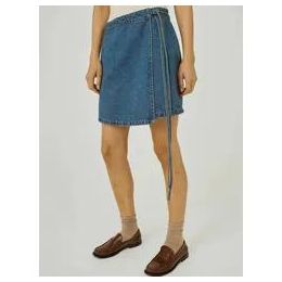 Midirock NORR "NORR Skirt Ninni", Damen, Gr. 36, medium blau denim, Obermaterial: 100% Baumwolle, R&ouml;cke