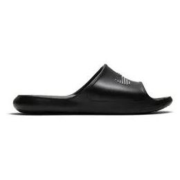 Badesandale Nike SPORTSWEAR "VICTORI ONE SHOWER SLIDE", Damen, Gr. 38, schwarz-wei&szlig; (schwarz, wei&szlig;), Synthetik, kontrastfarbene Details, unifarben, Schuhe, Badelatschen