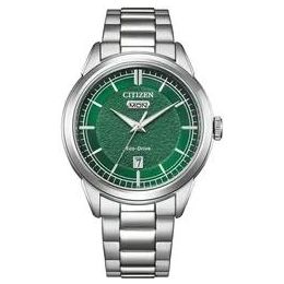 Solaruhr Citizen "Eco-Drive Classic ( C7 Design)", silberfarben, gr&uuml;n, Armbanduhren, Herren, Armbanduhr, Herrenuhr, Edelstahlarmband, analog, Big Date